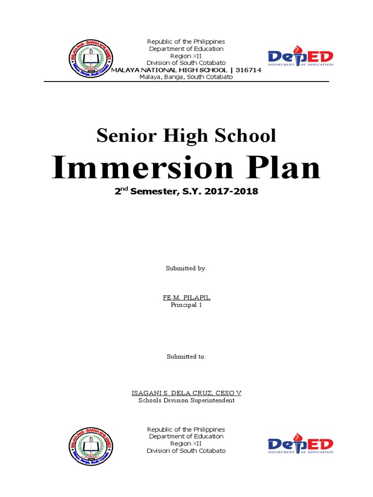 TVL Immersion Plan | PDF