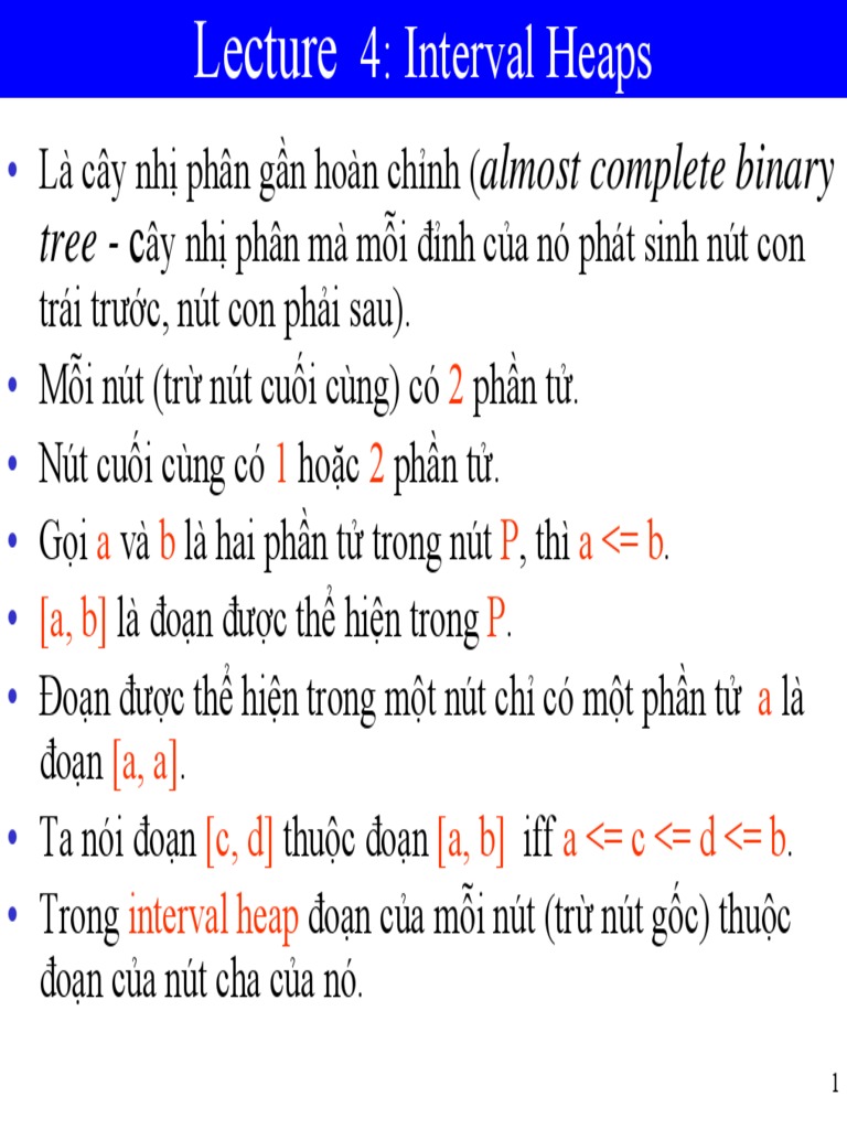 Lecture4 Interval Heaps | PDF Lecture4 Interval Heaps | PDF