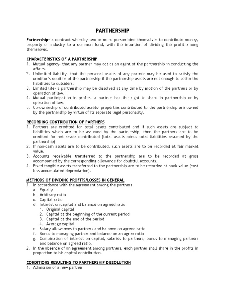 Partnership Ex1 | PDF | Partnership | Book Value