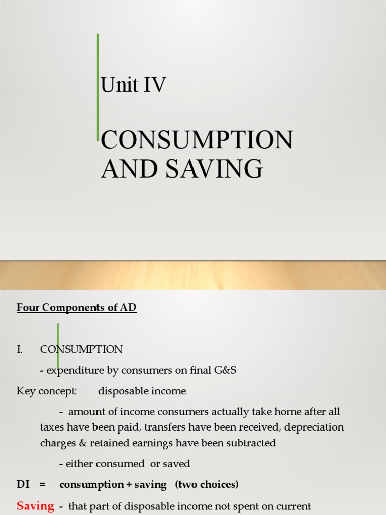 Unit IV.A Consumption SAving Investment - Natl IncDet'n-1 | Download ... Unit IV.A Consumption SAving Investment - Natl IncDet'n-1 | Download ...