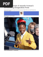 THE HILL WE CLIMB - Amanda Gorman | PDF | Poetry