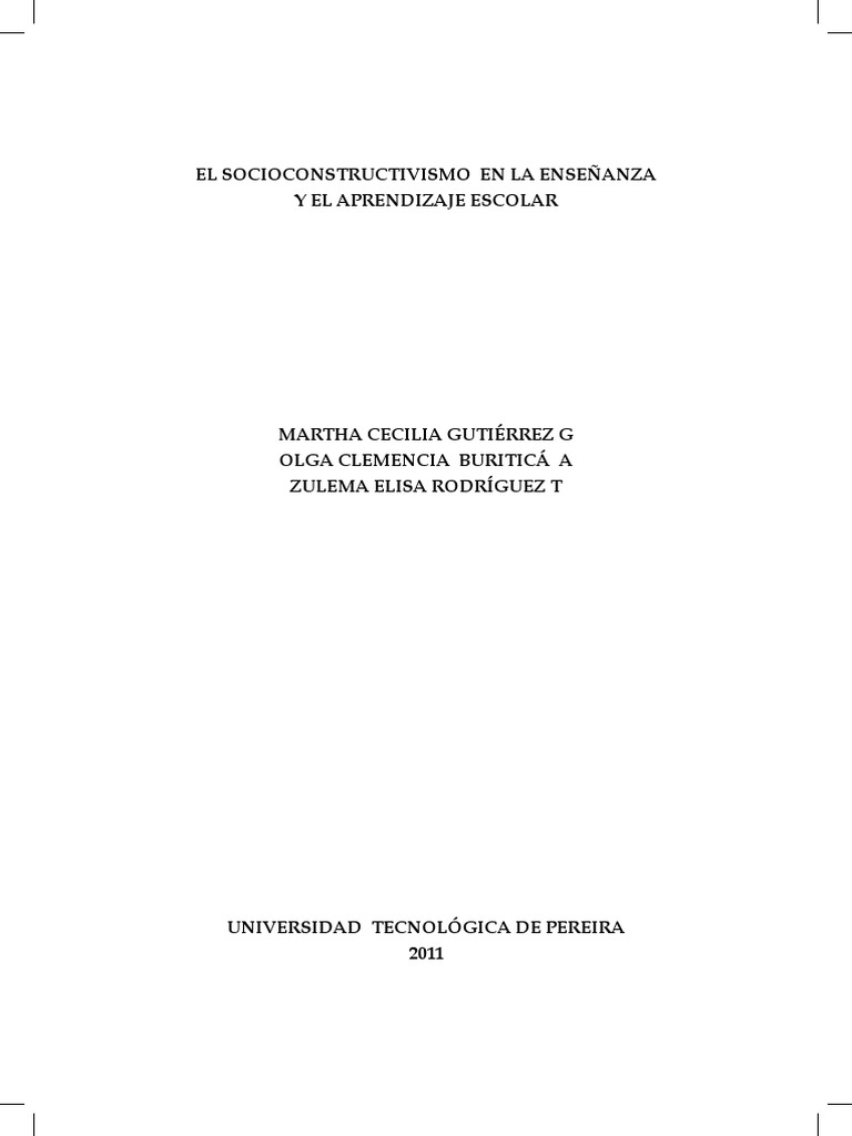 El Socioconstructivismo en La Ensenanza | PDF | Constructivismo ...