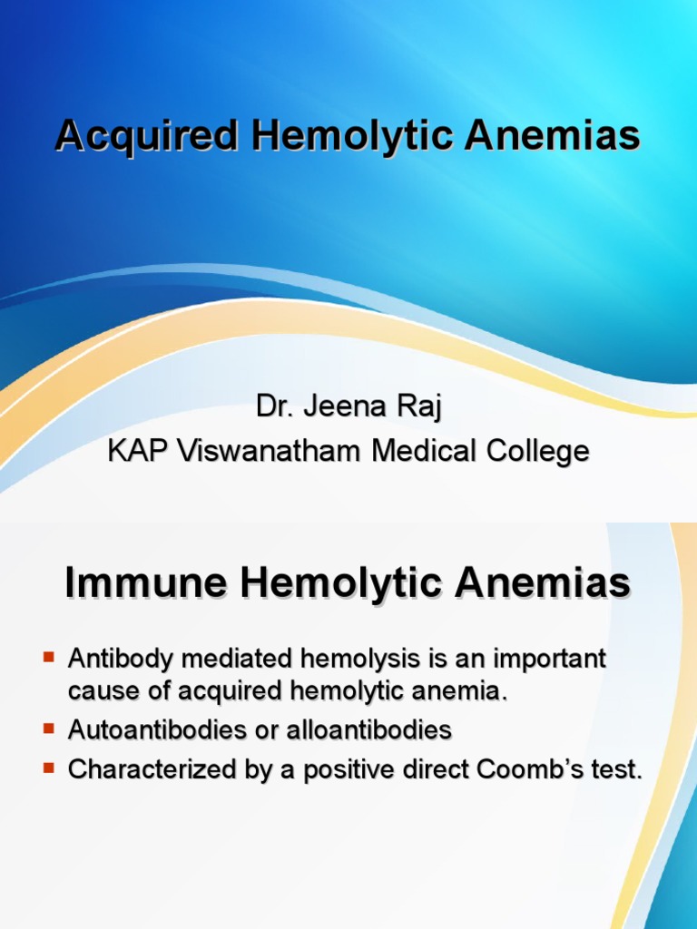 Overview of Acquired Hemolytic Anemias | PDF | Hematology | Clinical ...
