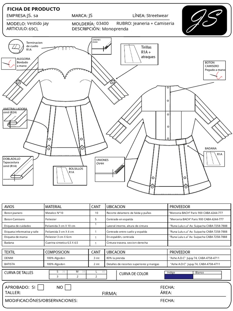 Ficha de Producto MP TP4 | PDF | Textiles | Cuerpo humano