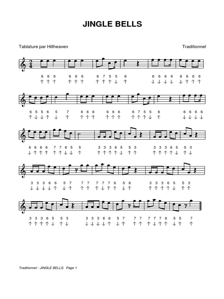 Tablature de Jingle Bells pour Harmonica | PDF