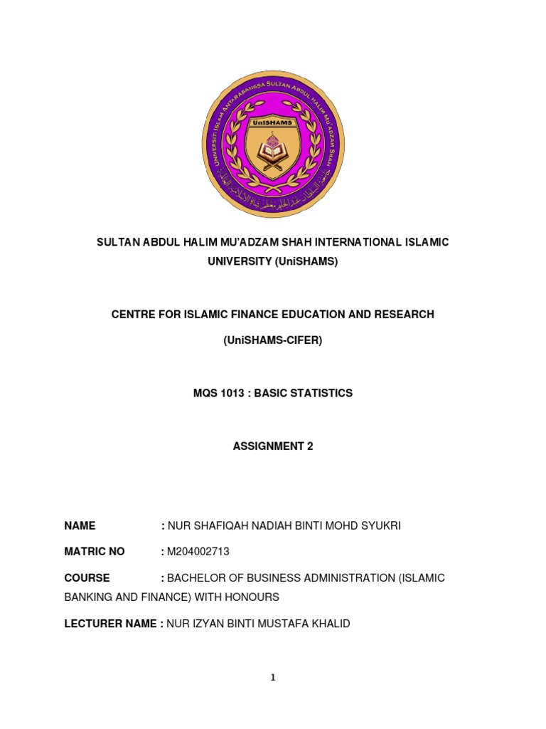 MQS 1013 GB (Assignment 2) (Nur Shafiqah Nadiah Binti Mohd Syukri) (M204002713) | PDF