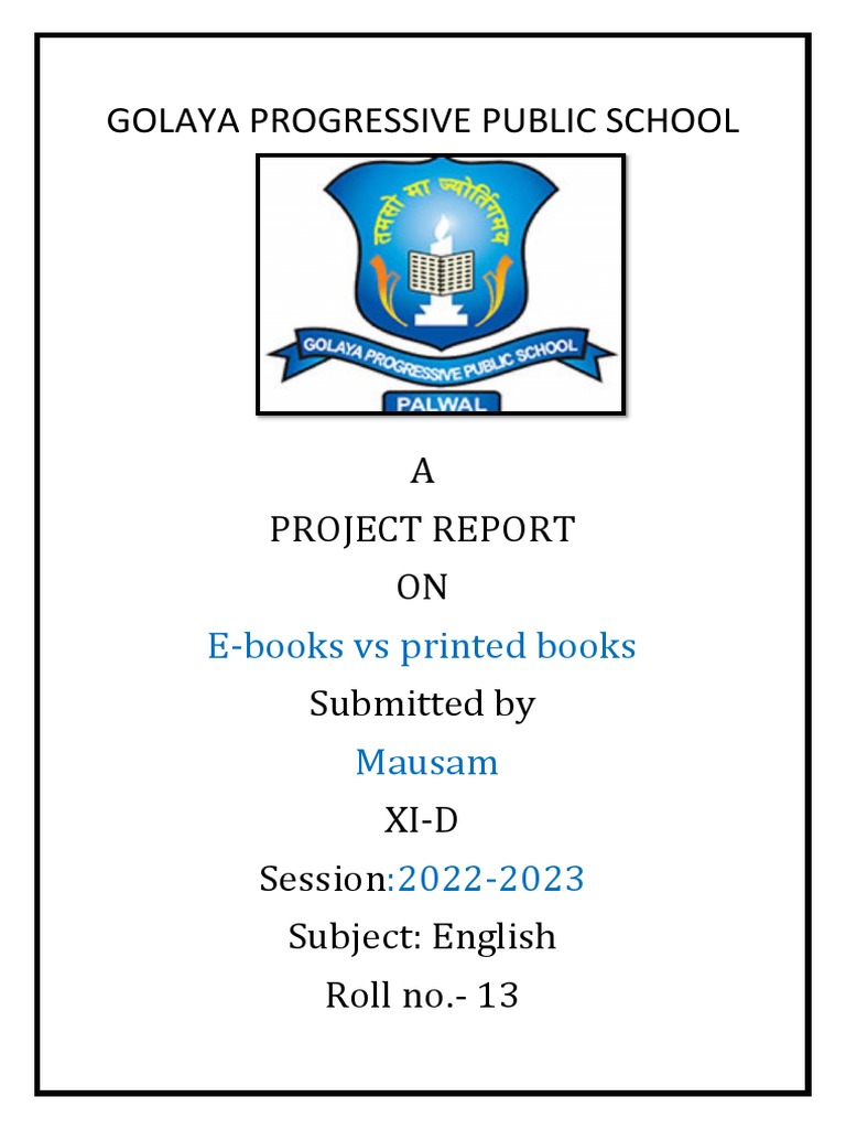 Project Report of English Final | PDF | Books | Written Communication