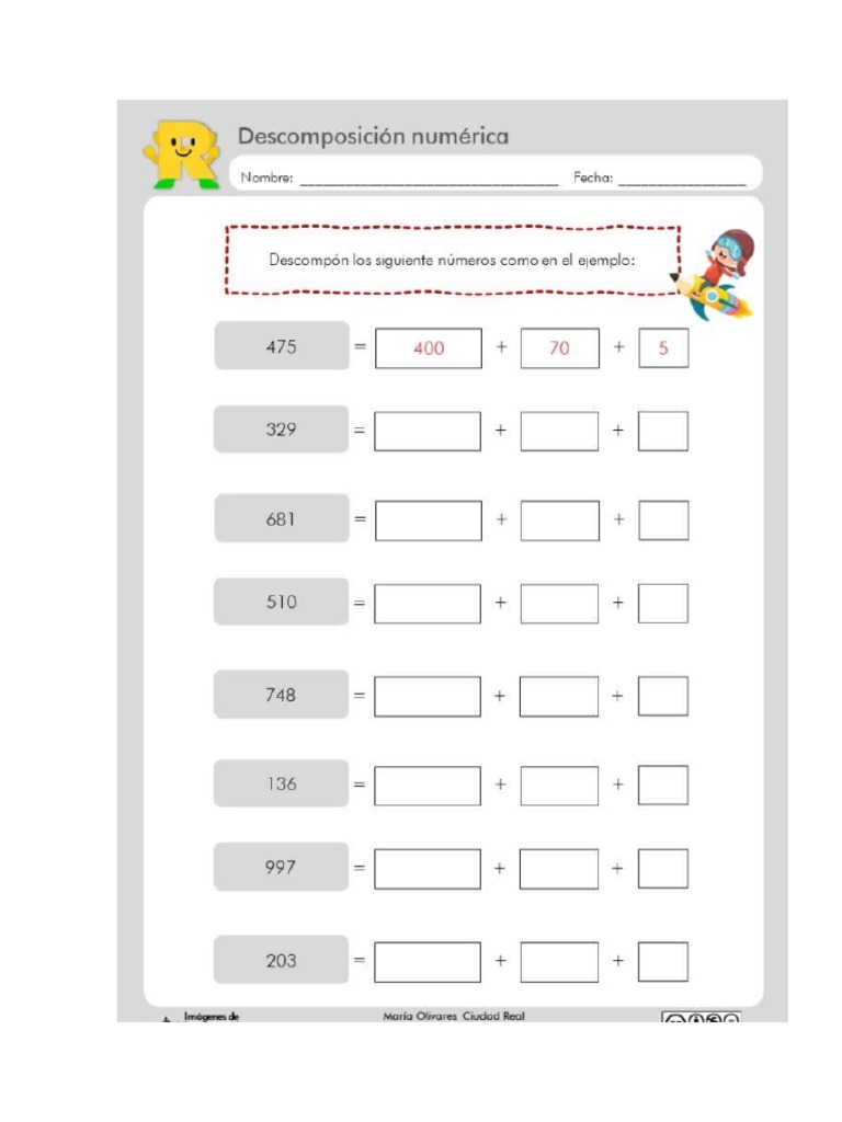 Descomposicion de Numeros de Tres Cifras | PDF