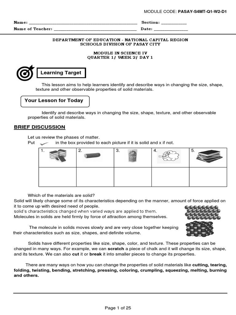 4 Pasay-Grade 4-Science Q1-W2 | PDF