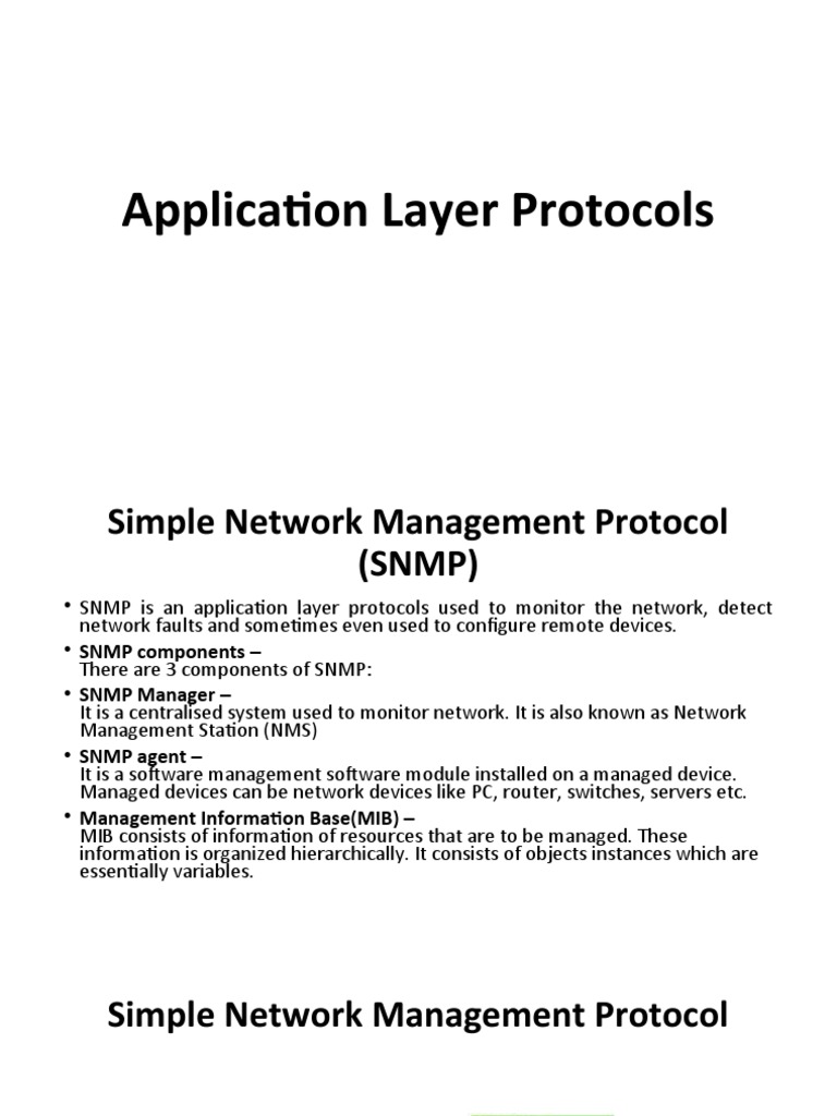 Application Layer Protocols Pdf File Transfer Protocol Internet Protocols