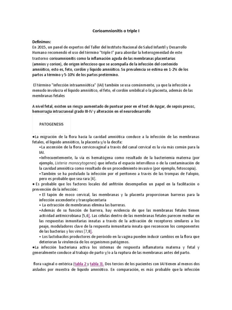 Corioamnionitis: Diagnóstico y Manejo | PDF | Placenta | Especialidades ...