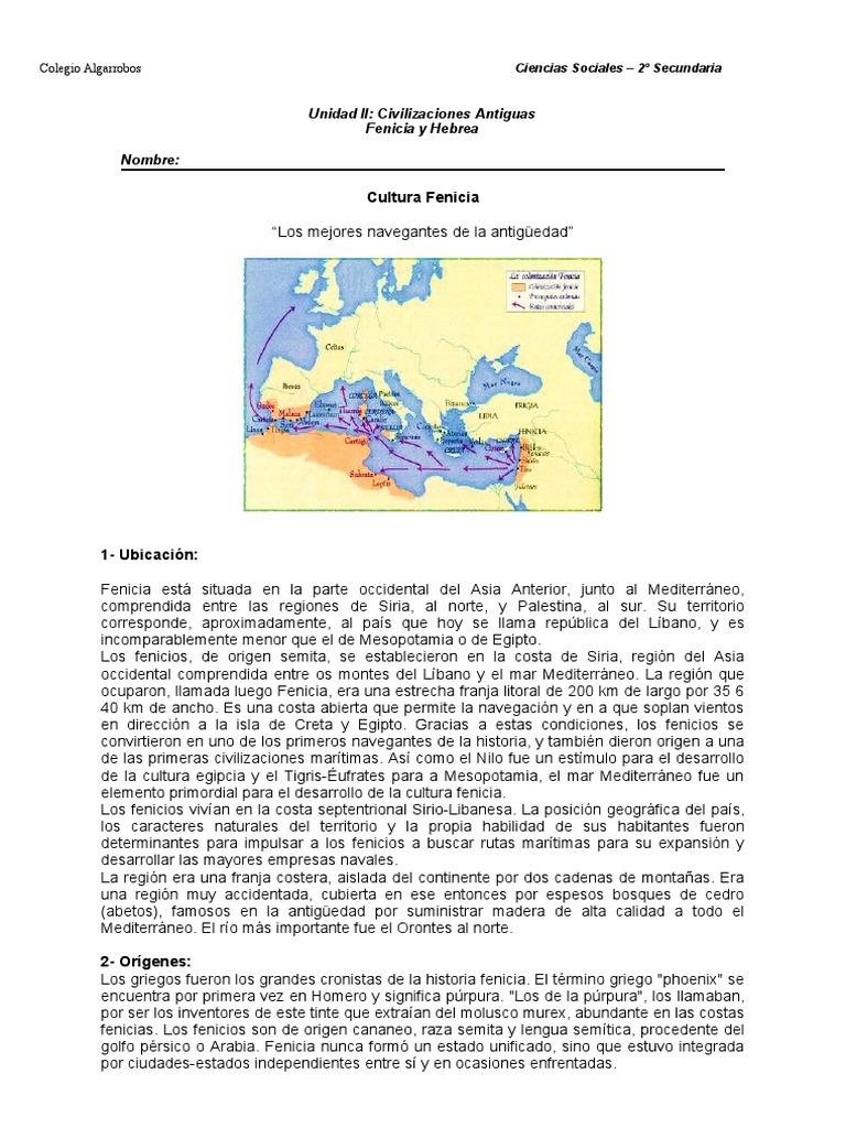 Cultura y comercio de los fenicios | PDF | Fenicia | Canaán