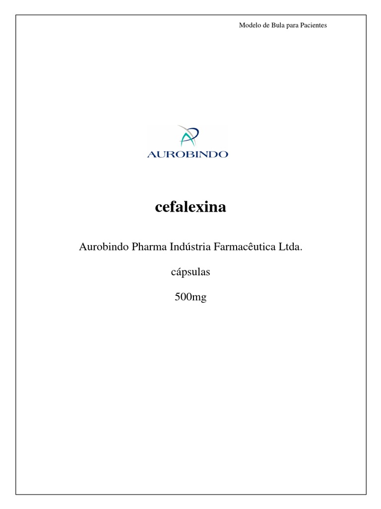 Bula da Cefalexina 500mg | PDF | Medicina Clínica | Especialidades médicas