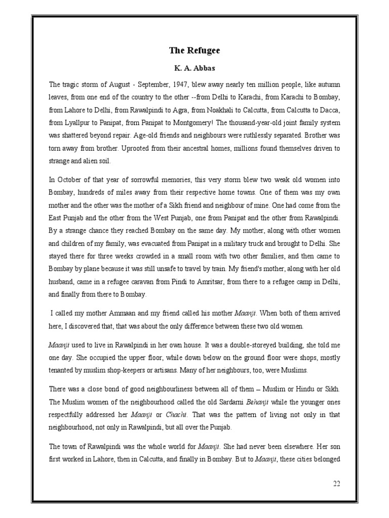 The Refugee | PDF