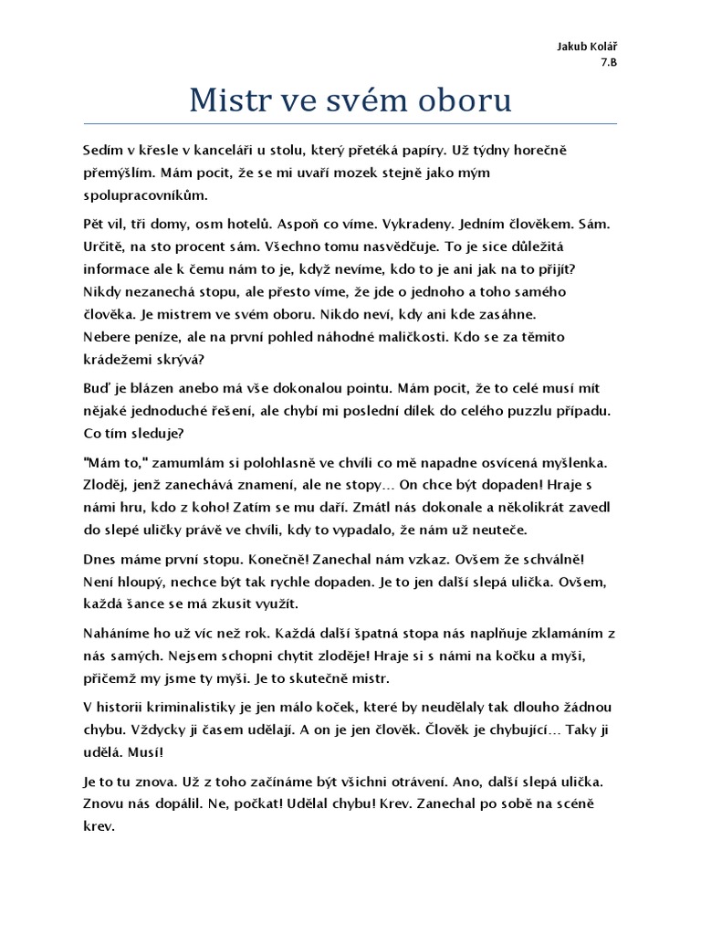 Mistr Svého Oboru | PDF