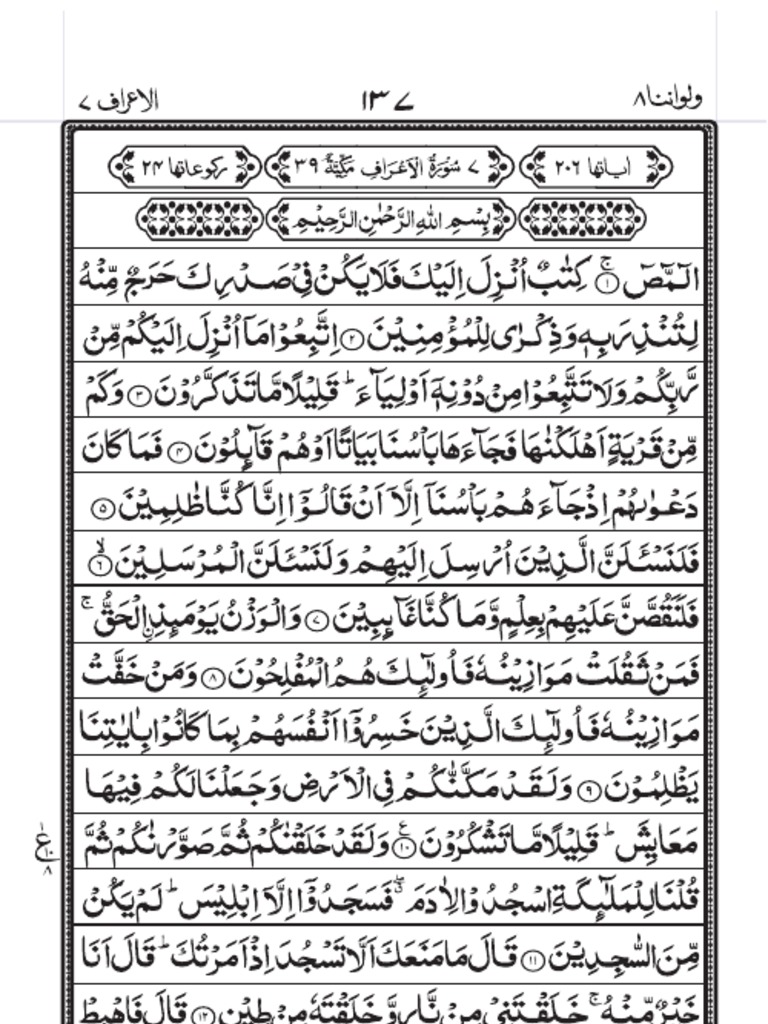 7 Surah Al Aaraf | PDF