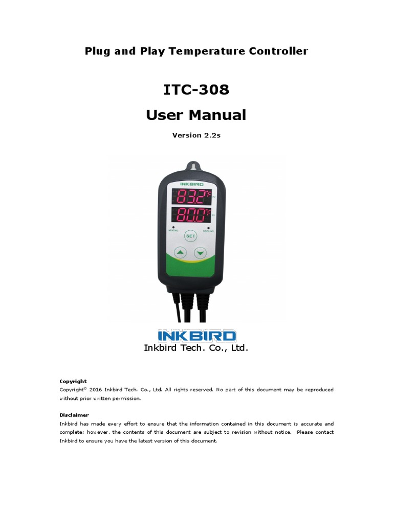 User Manual Inkbird ITC-308 | PDF | Fahrenheit | Celsius