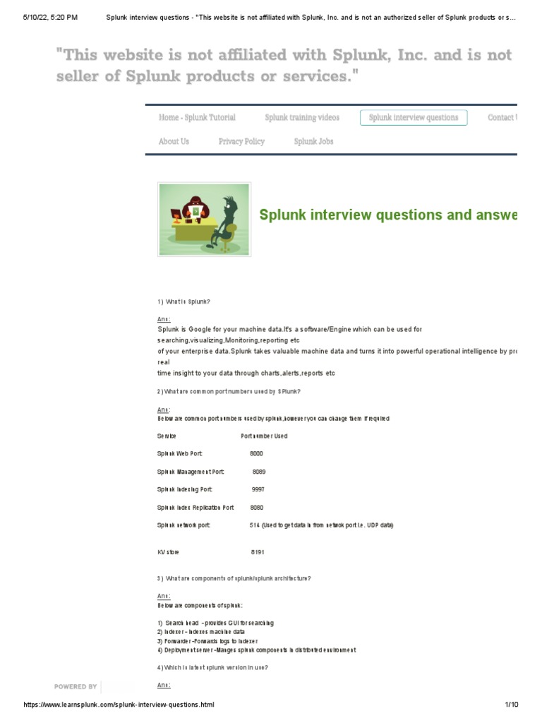 50 Splunk Interview Questions And Answers Pdf Database Index Map Reduce