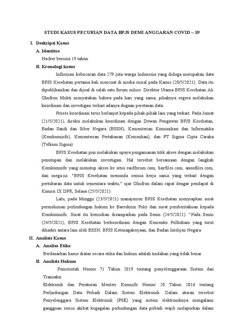 Kasus Kebocoran Data BPJS | PDF