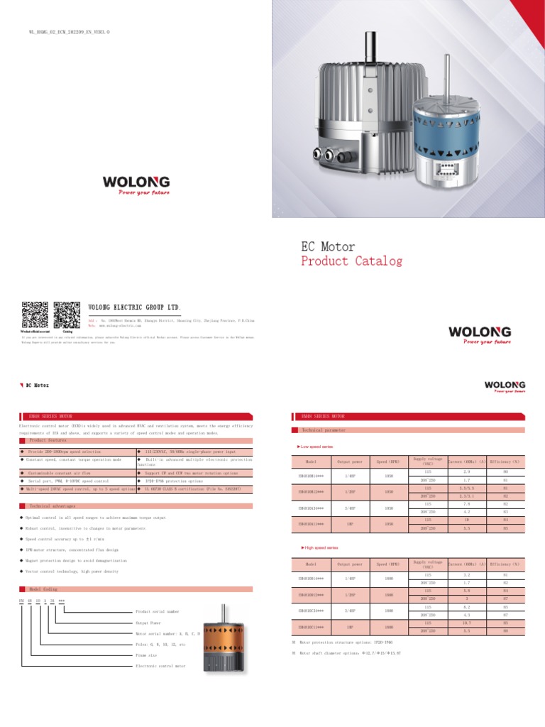 EC Motor Product Catalog | PDF | Electric Motor | Alternating Current