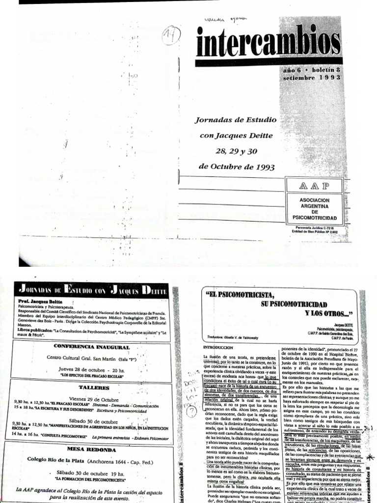 Deitte, J. (1993) - El Psicomotricista, Su Psicomotricidad y Los Otros ...