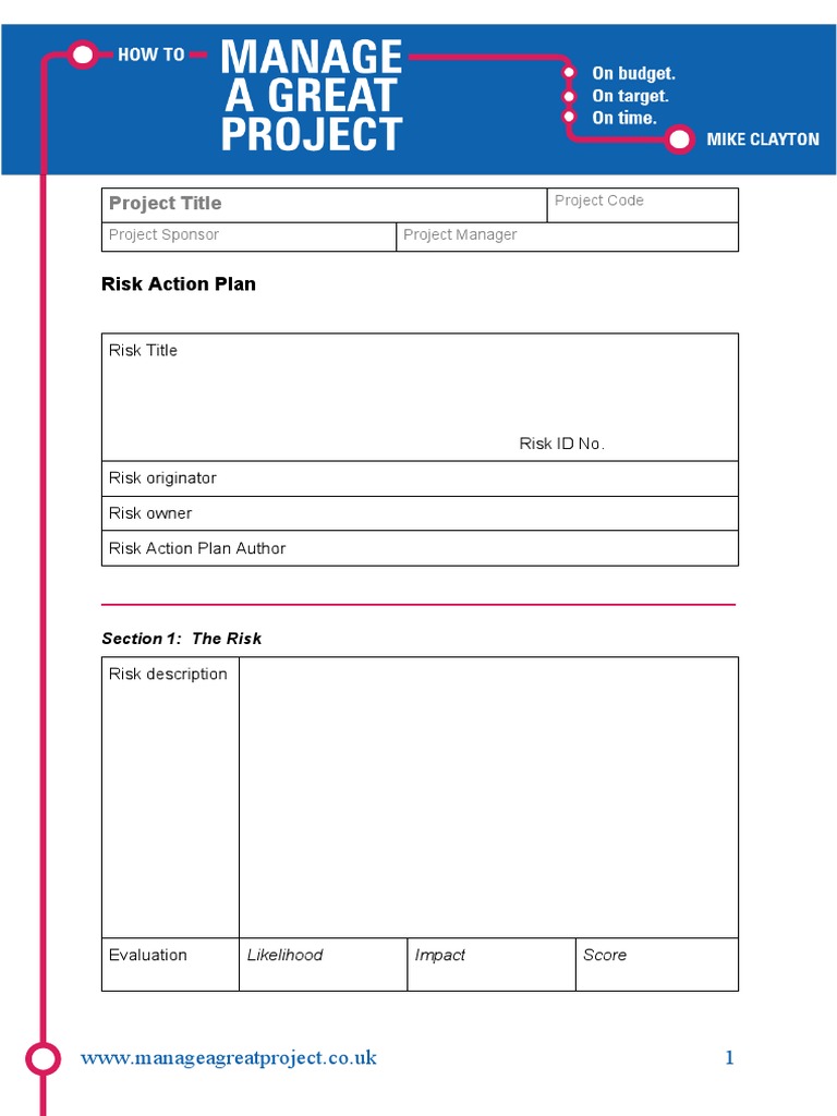 Risk Action Plan Overview | PDF