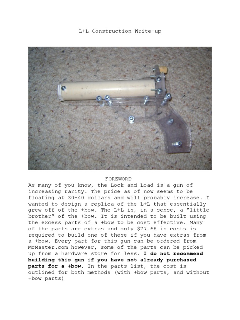 Build Your Own L+L Gun: Step-by-Step Guide | PDF
