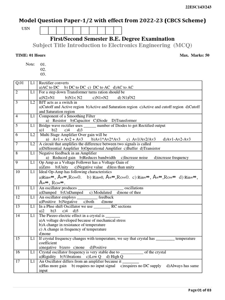 22 ESC143 Set 1 | PDF | Modulation | Frequency Modulation