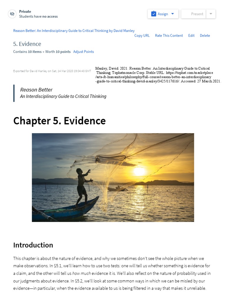 Manley CH 5 Part 1 | PDF | Evidence | Argument