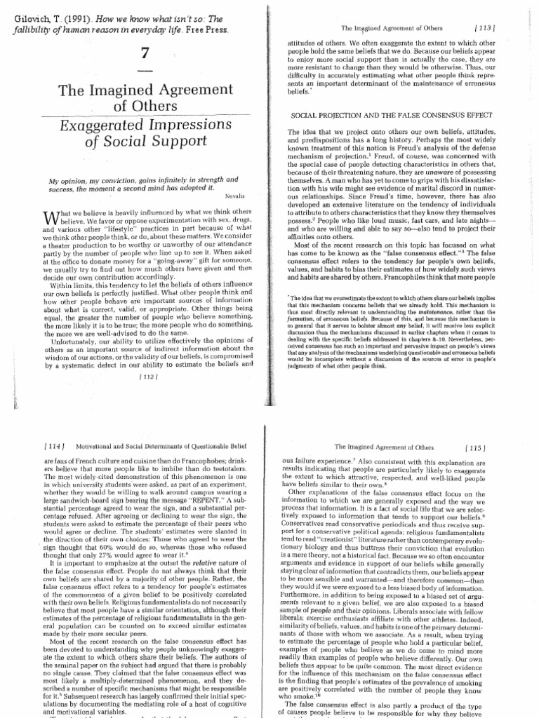 Gilovich CH 7 | PDF | Behavioural Sciences | Psychological Concepts