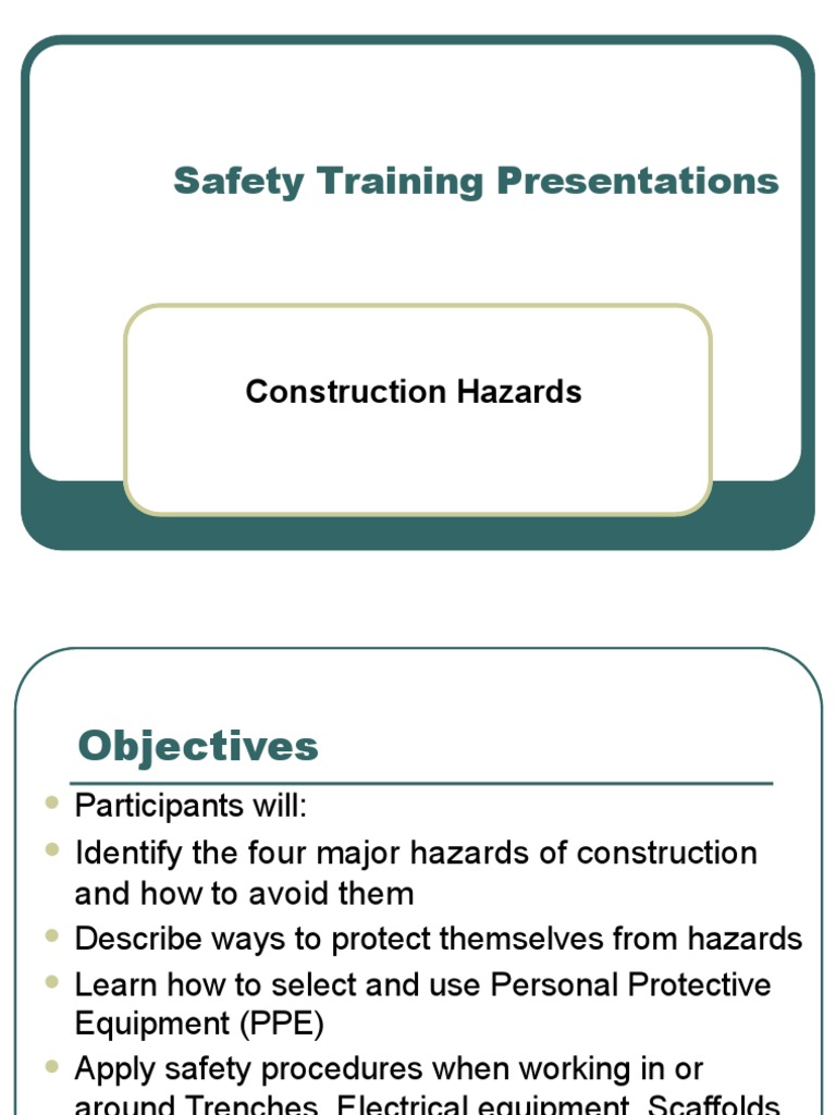 Construction Hazards SMS Training | PDF | Safety | Occupational Safety ...