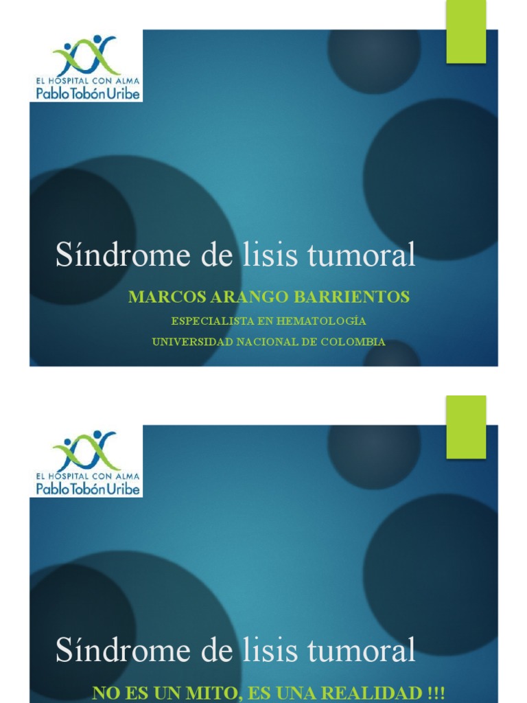 Sindrome de Lisis Tumoral | PDF | Medicina CLINICA | Especialidades Medicas