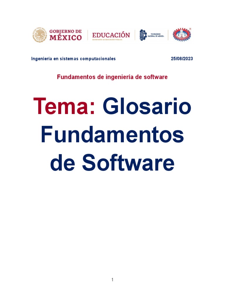 Glosario 1 de Fundamentos de Software | PDF | Software | Ingeniería de software