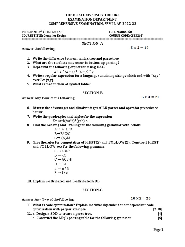 Compiler Set2 | PDF | Parsing | Computer Science