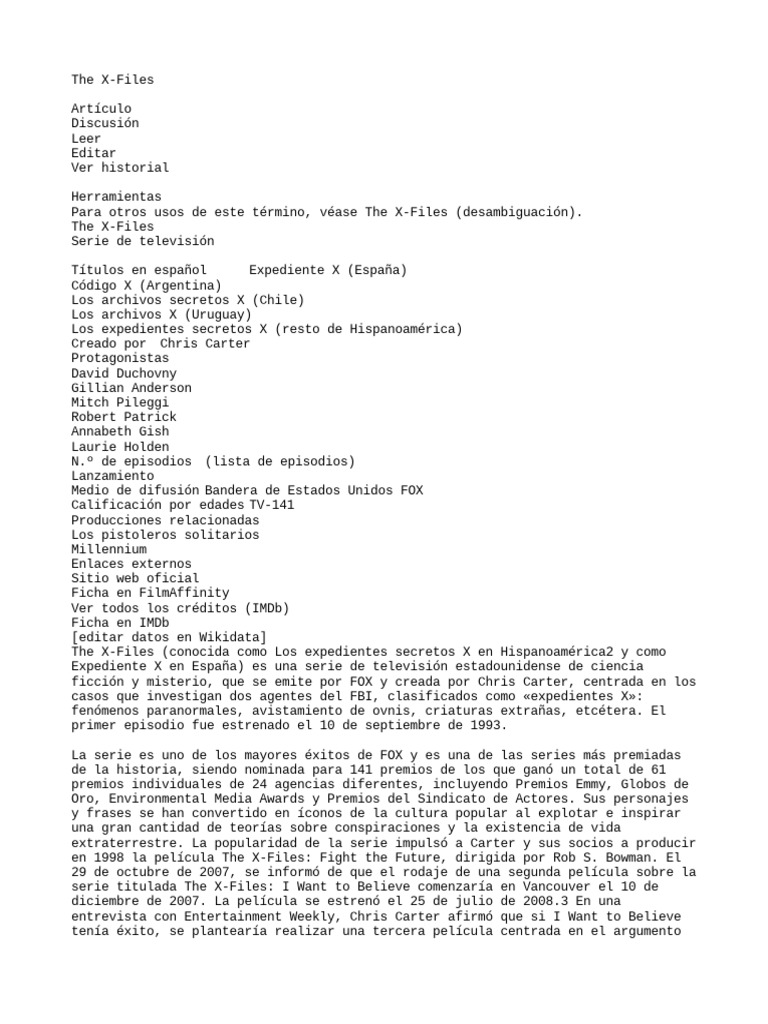 The X-Files | PDF | History | Mystery, Thriller & Crime Fiction