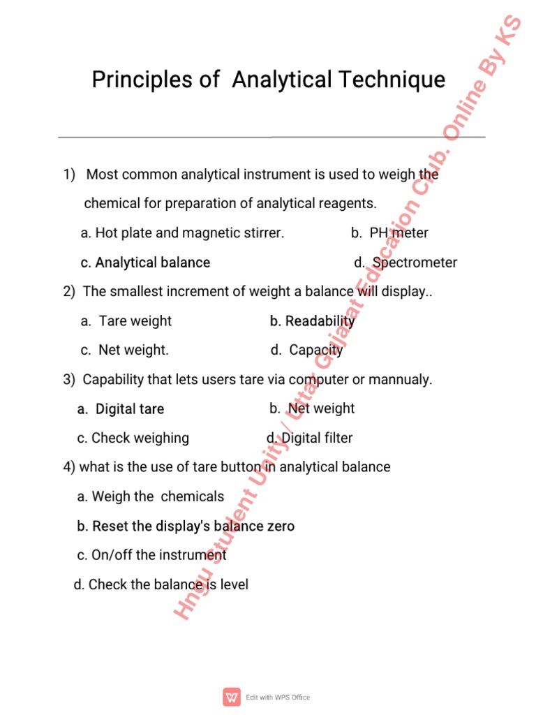 12 Principles of Analytical Techniques | PDF
