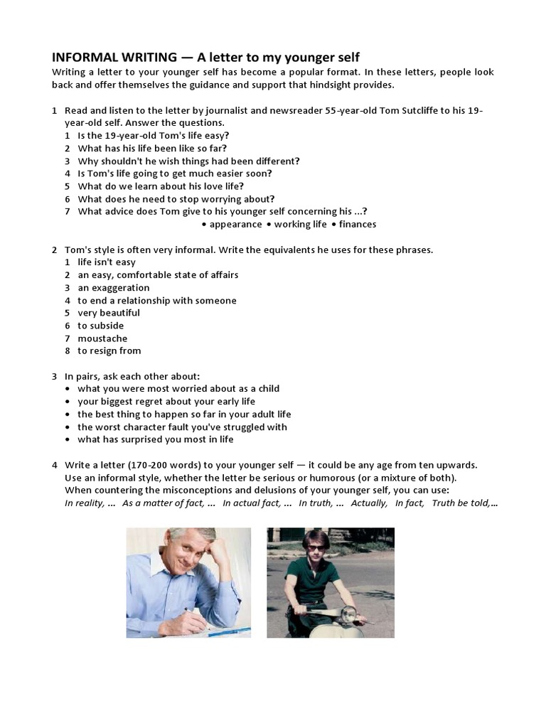 015 WRITING - A Letter To My Younger Self | PDF