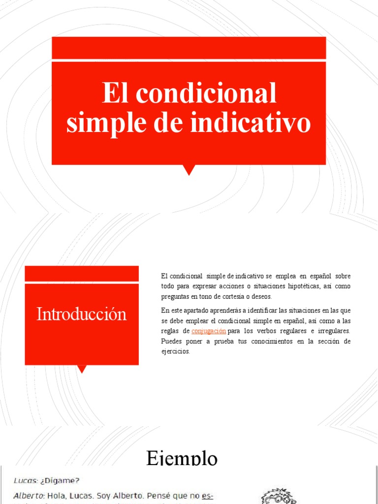 Uso y conjugación del condicional simple | PDF