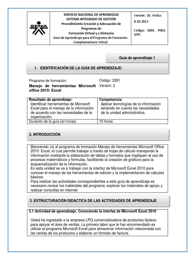 Guía RAP 1 | PDF | Microsoft Excel | Microsoft