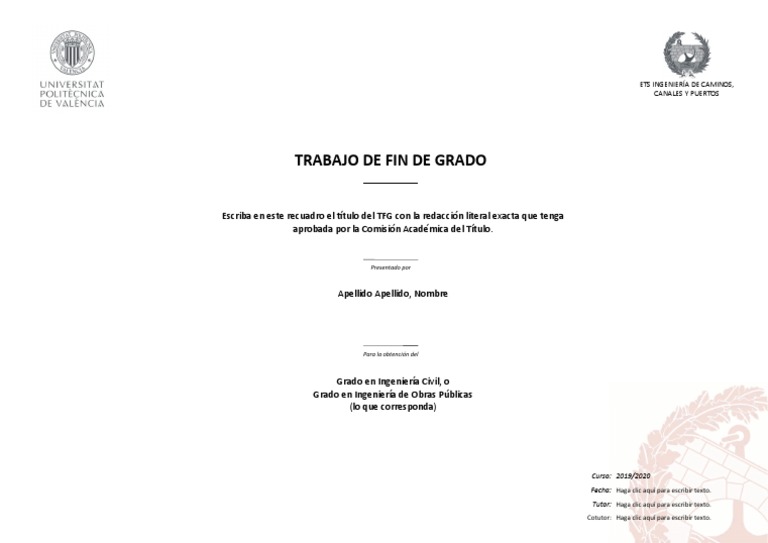 Plantilla Portada TFG A3 | PDF