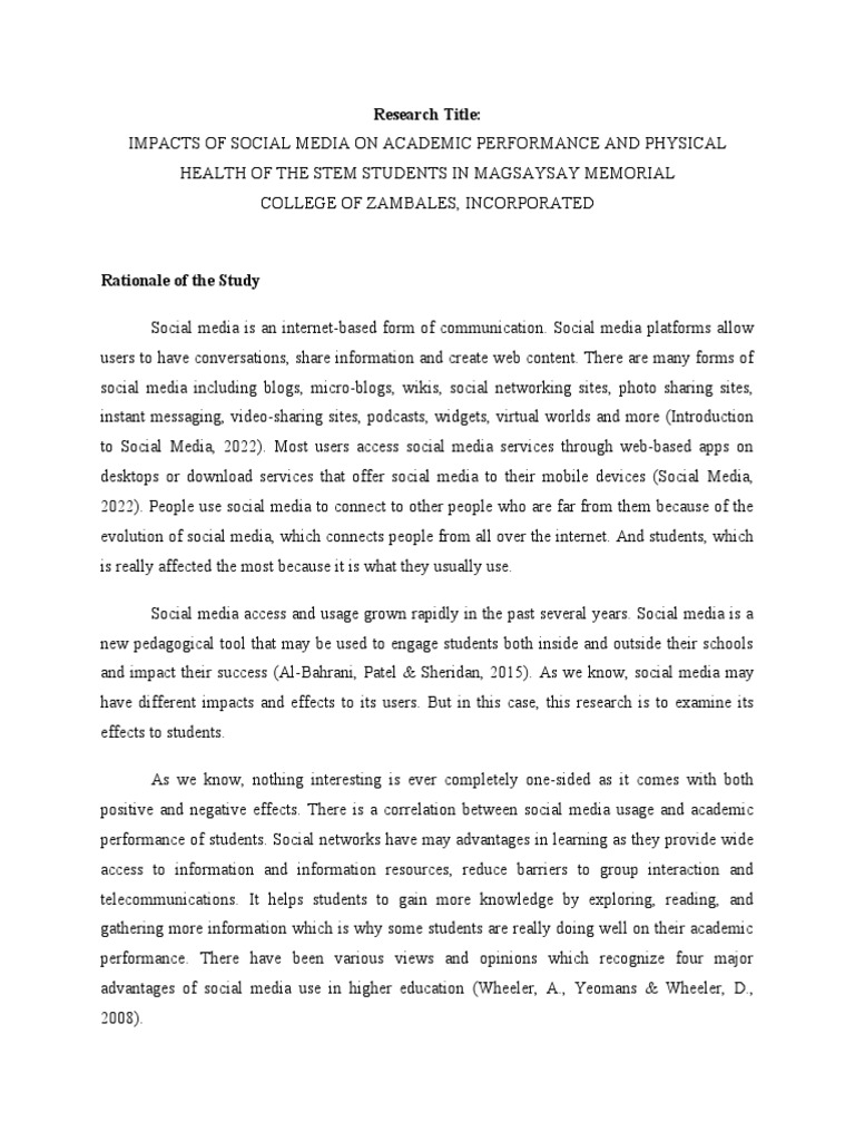 Social Media's Impact on STEM Students | PDF | Social Media | Popular ...
