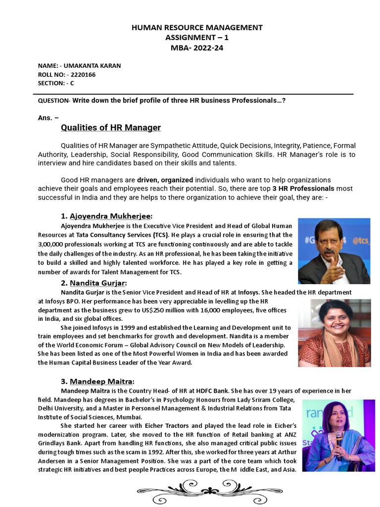 Assignment 1 (HRM) | Download Free PDF | Human Resource Management ...