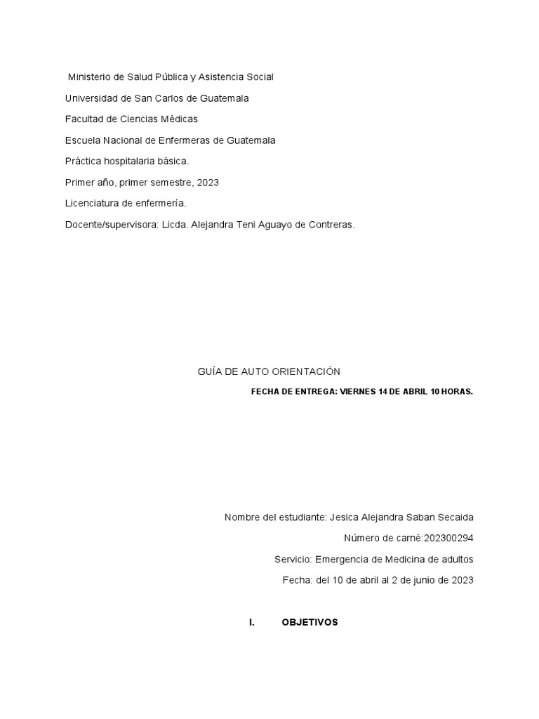 Guía de Auto Orientación Emergencias | PDF | Enfermería | Medicina