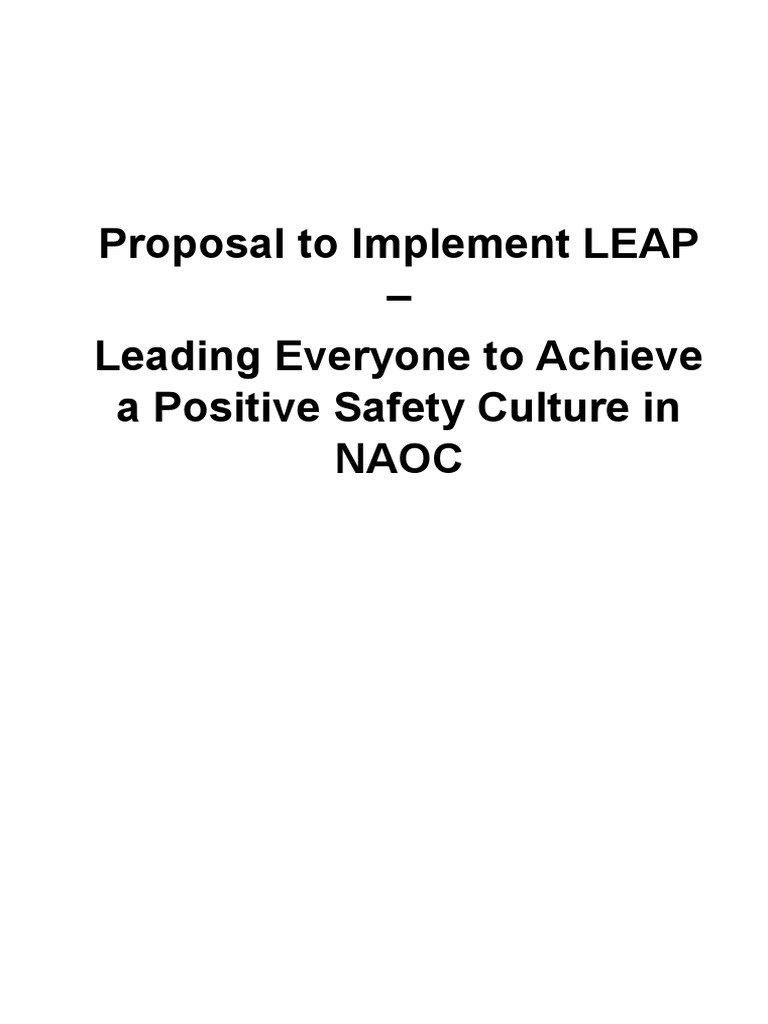 LEAP Safety Culture Proposal for NAOC | PDF | Safety | Reputation