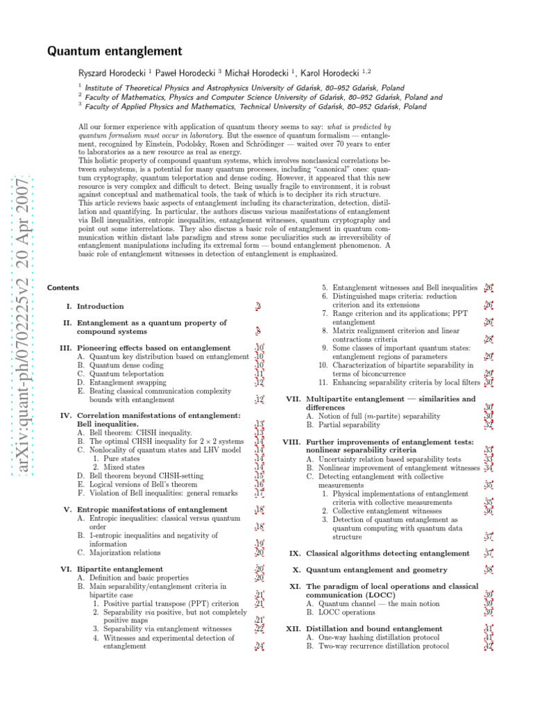 Quantum Entanglement | PDF | Quantum Entanglement | Quantum Mechanics