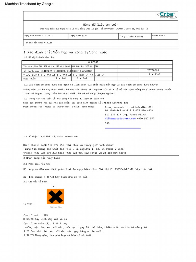 MSDS Glucose | PDF