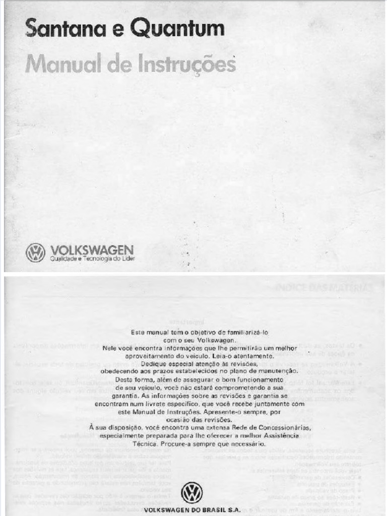 Manual Do Proprietario Santana Quantum 89 | PDF