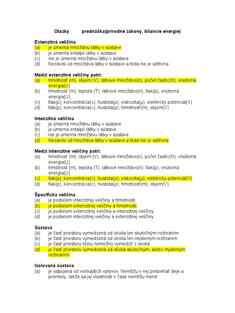 Chemia Testy1 Odpovede | PDF