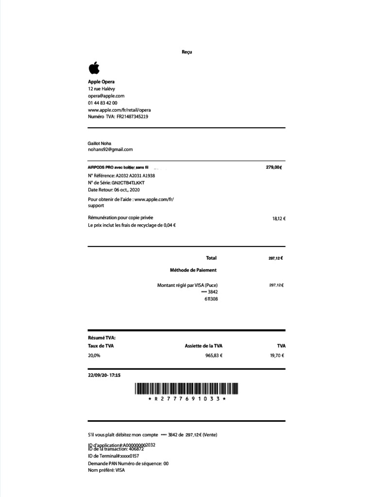 Facture Apple Compress | PDF