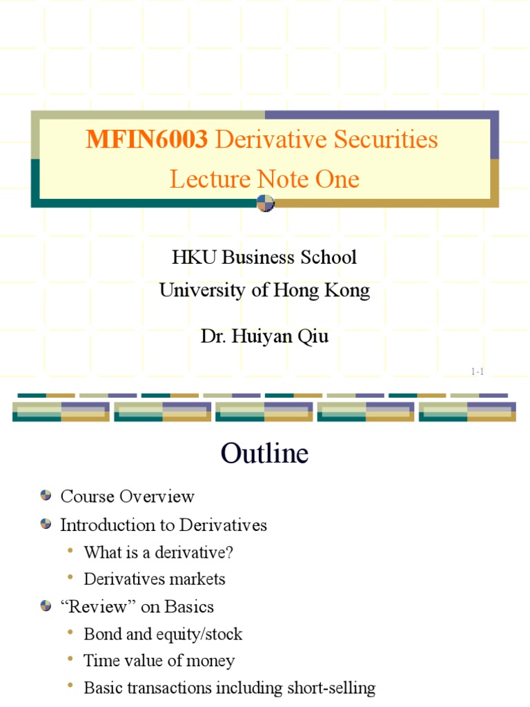 Derivatives 1 MFIN Introduction | PDF